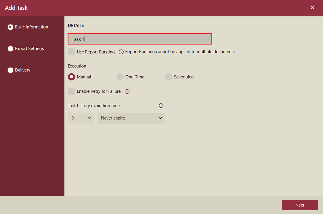 Create A Scheduled Task To Run A Report Wyn Documentation